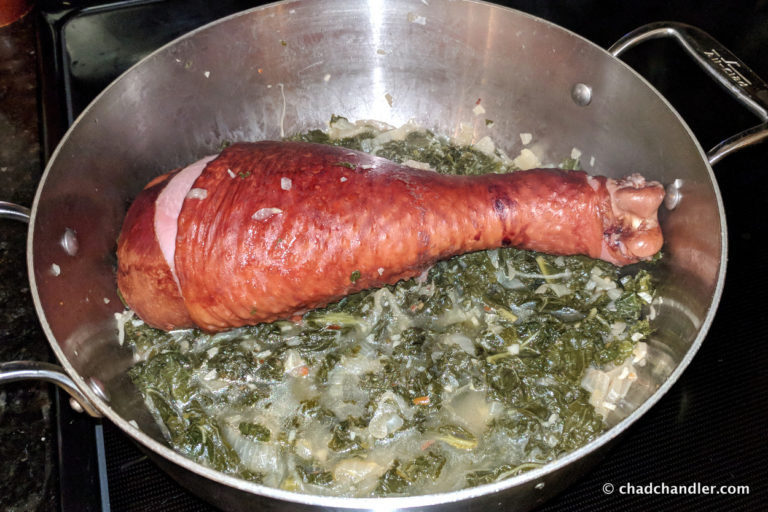 Smoked Turkey Braised Kale | Chad Chandler